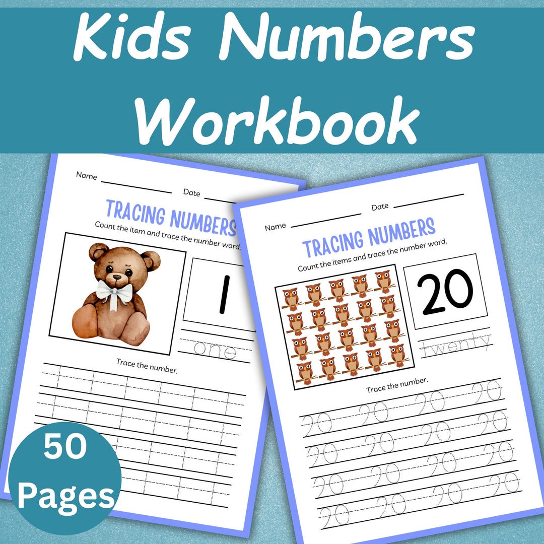 Preschool Number Workbook for Kids | Kindergarten Math Activity ...