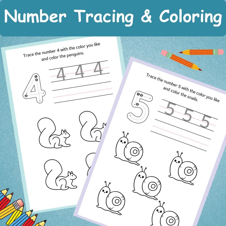 1-10 Number Tracing Worksheets - Preschool Learning Numbers ...