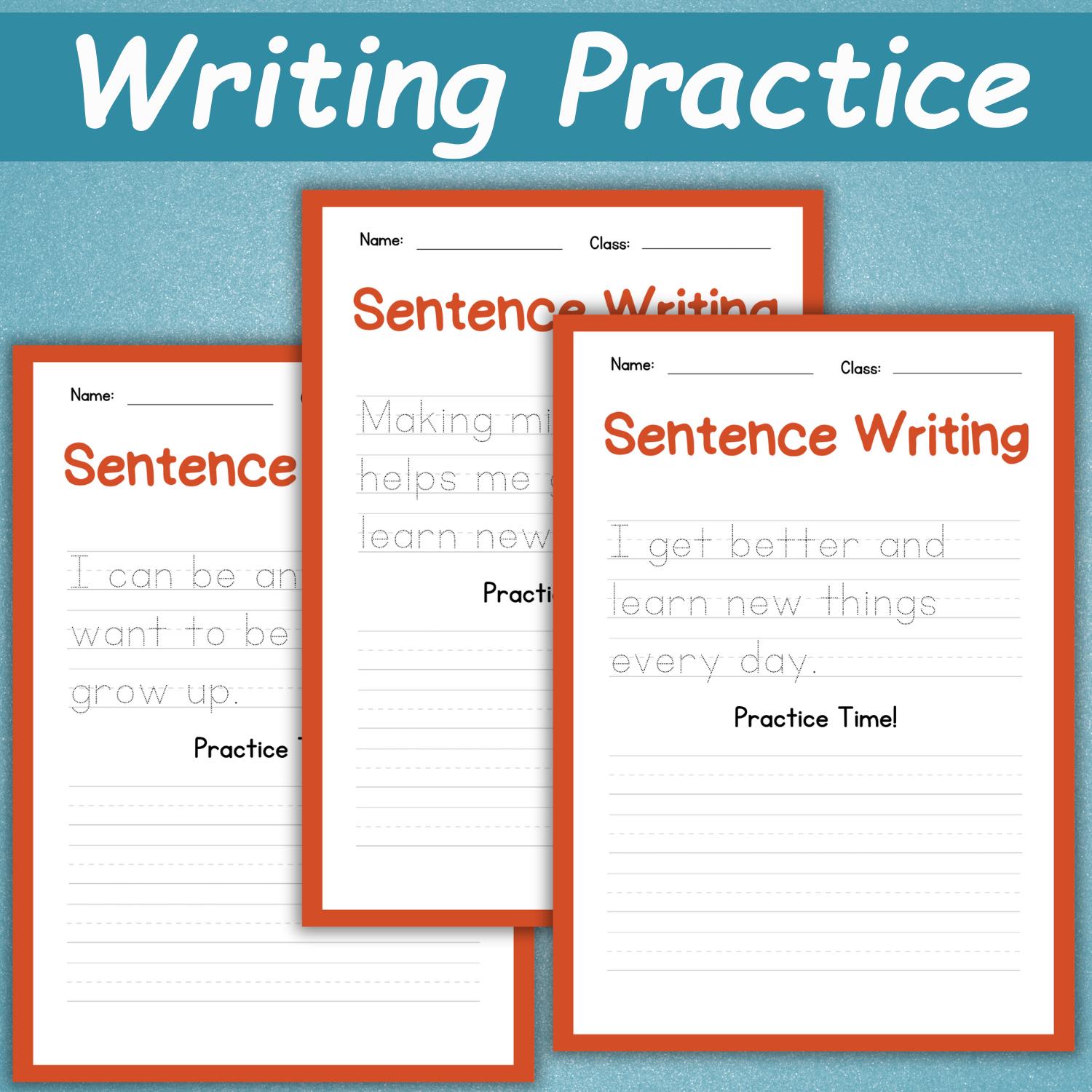45 Sentence Writing Worksheets | Writing Practice Activity for Kids ...