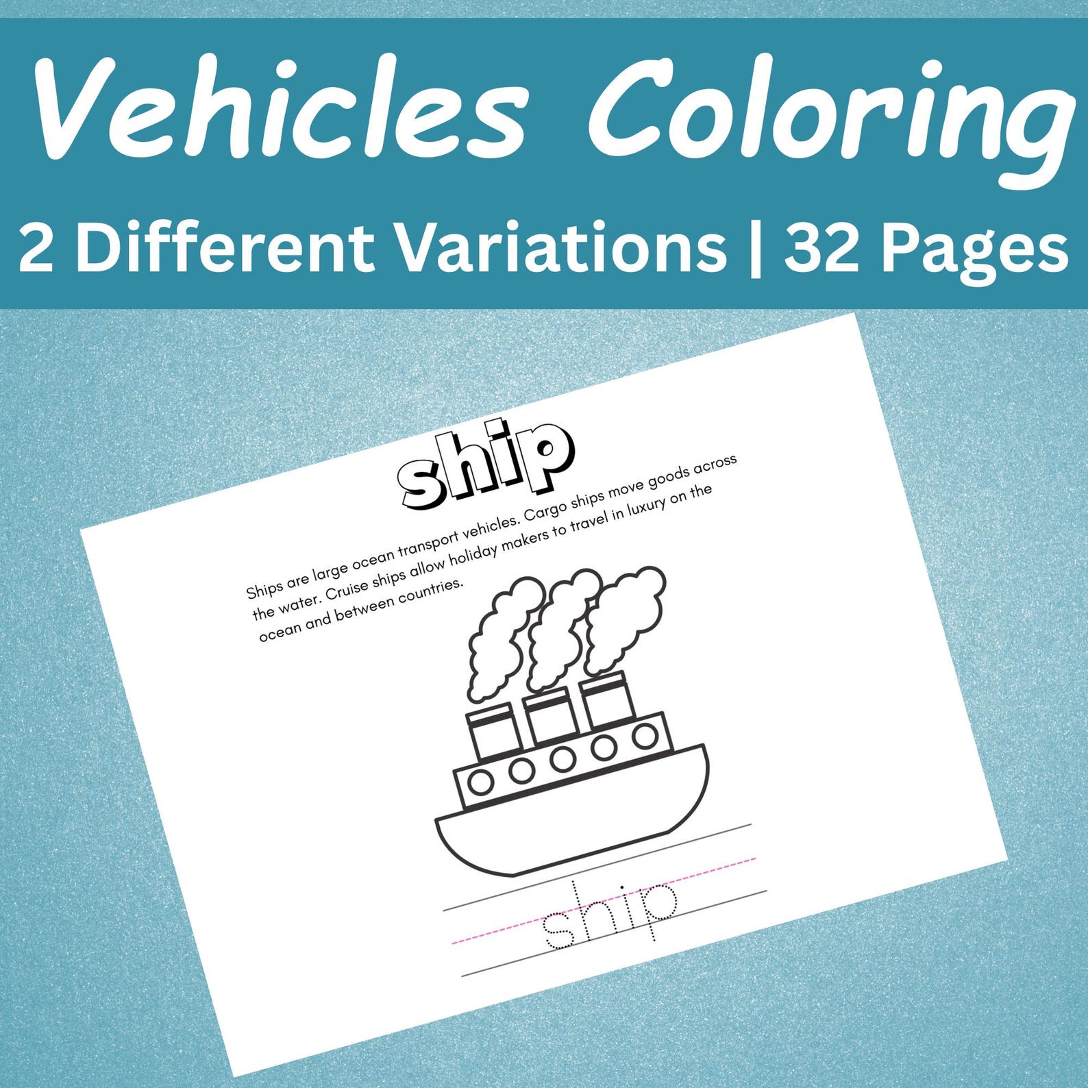 32 Transportation Coloring Pages | Kids Vehicles Coloring Book | Boys ...