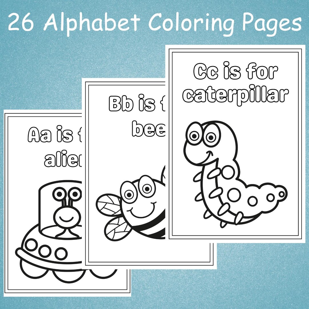 ABC Baby Shower Coloring Book | Baby Shower Alphabet Coloring Pages ...