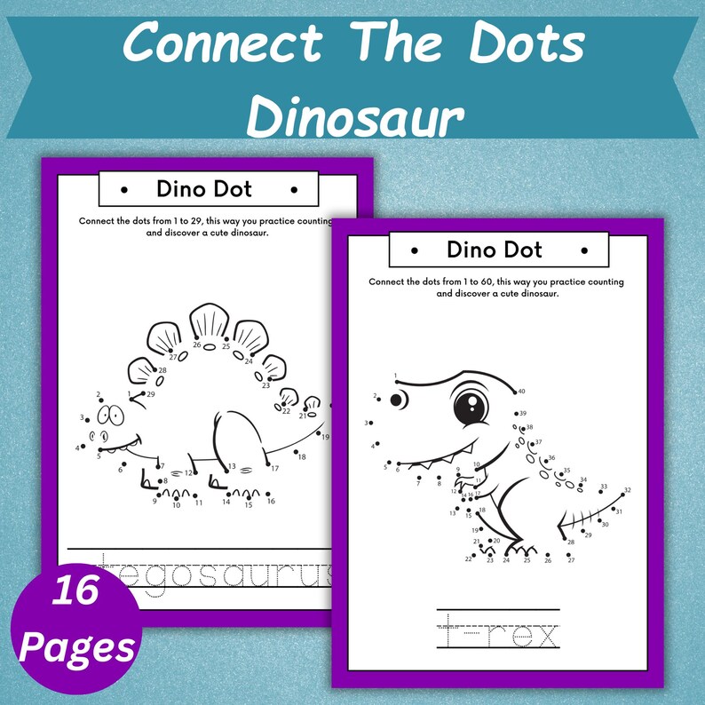 Dinosaur Dot to Dot Worksheets – Connect the Dots Dinosaur Activity ...