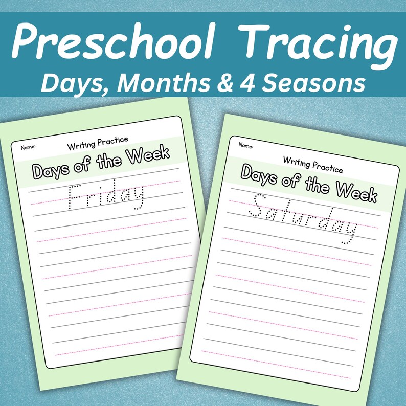 Months of the Year Tracing Worksheets | Days of the Week Handwriting ...