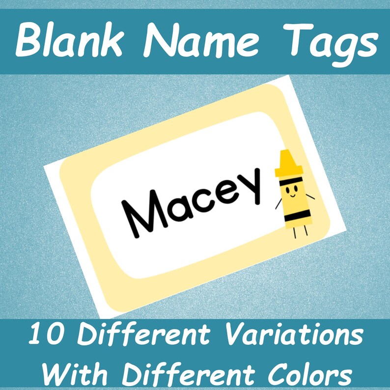 19 Name Tag Clipart for Kids | Blank Name Tags Printable | Colorful ...