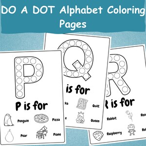 Dot Marker Alphabet Coloring Pages: ABC Learning (PDF) - Etsy