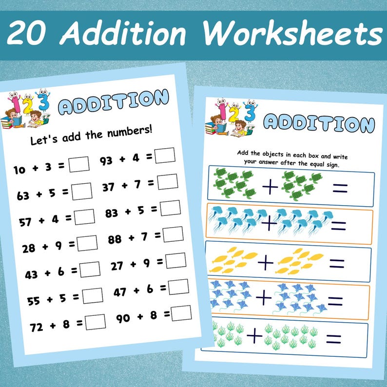 20 Addition Worksheets for Kids | Preschool Maths Resources | Maths ...