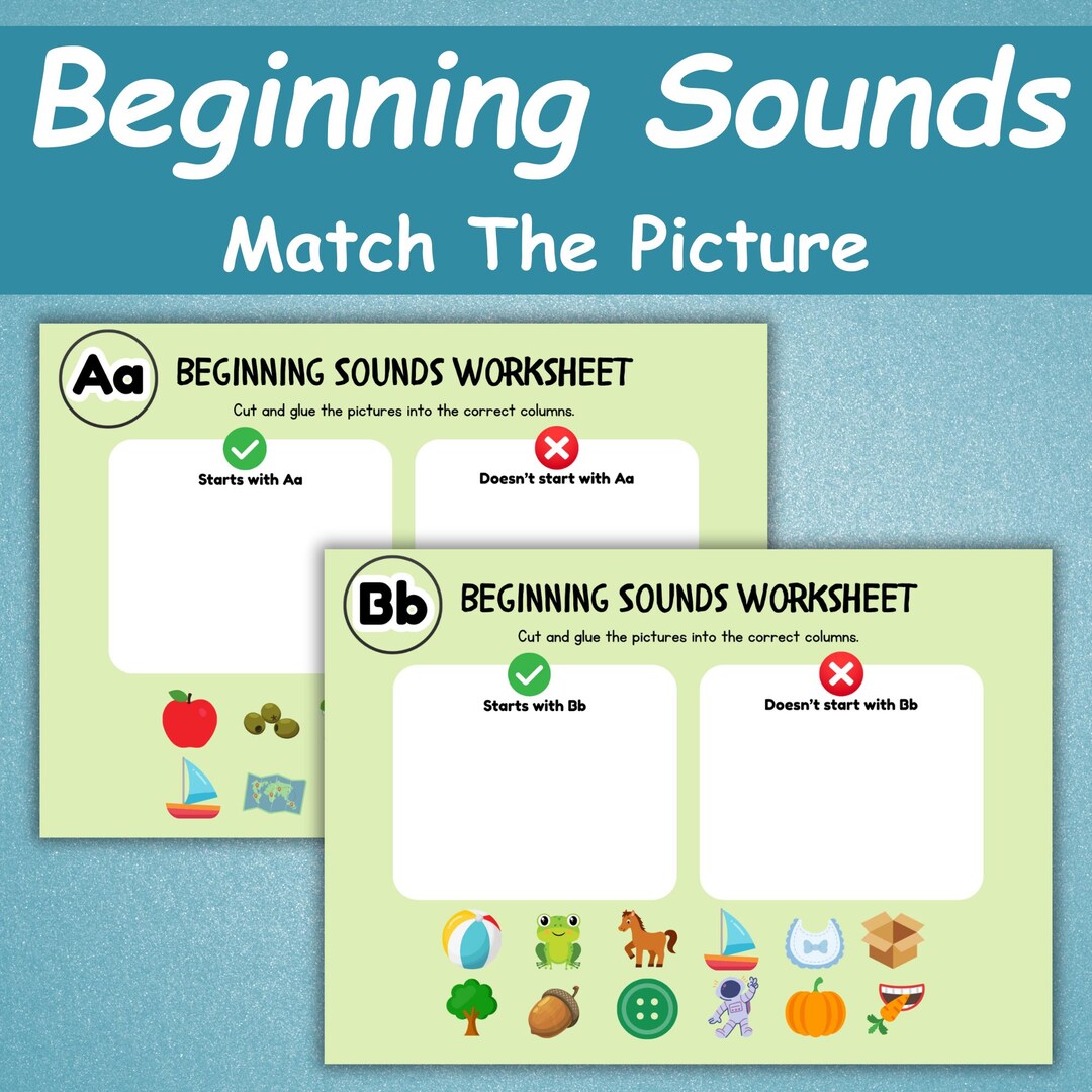 Beginning Sounds Letter Match Phonics Activity Cards Engaging Preschool ...