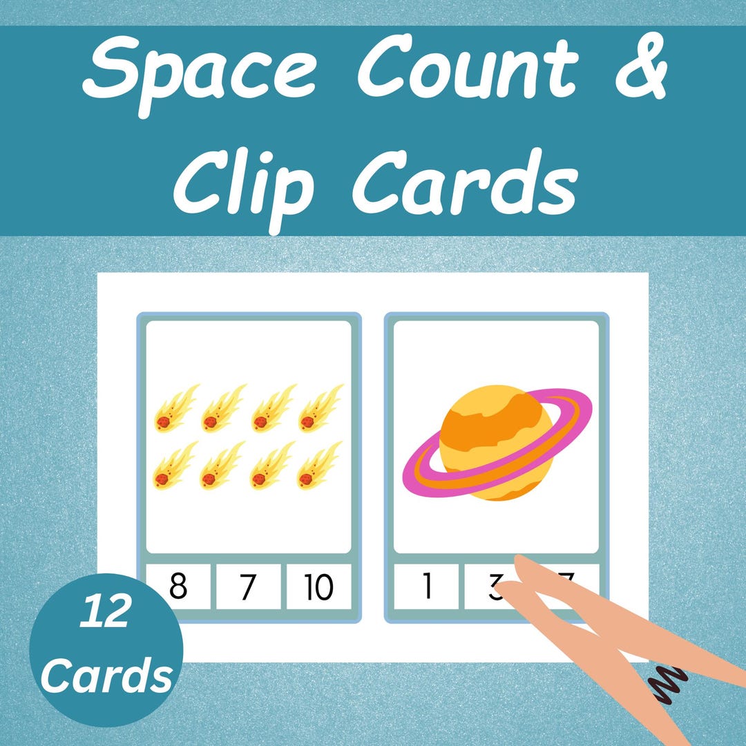 Outer Space Count & Clip Cards | Numbers 1-10 Preschool Math ...