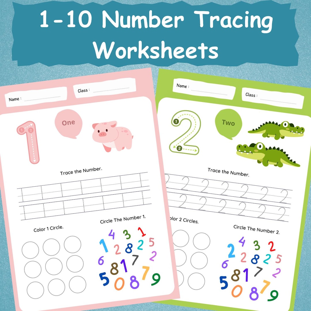 1-10 Number Tracing Worksheets | Traceable Numbers | Learning Numbers ...