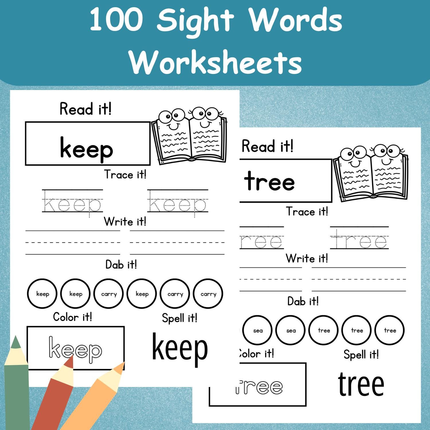 100 Printable Sight Words Worksheets | Kindergarten-1st Grade Sight ...