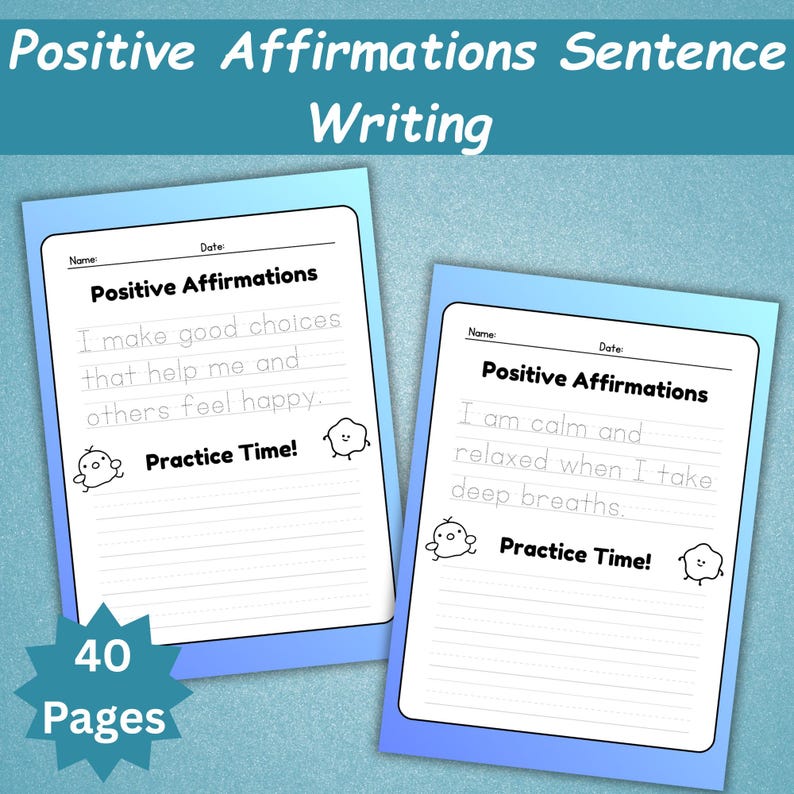 40 Positive Affirmation Pages | Preschool Tracing Worksheets ...