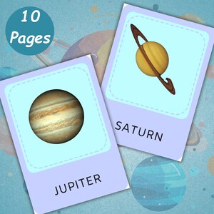 10 Solar System Flash Cards | Planets Learning for Kids | Preschool ...