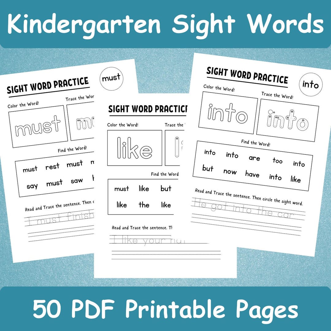 50 Sight Words Worksheets for Kids | Fry First Hundred Sight Words ...