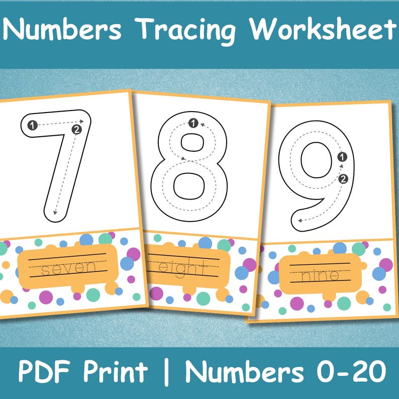 0-20 Number Tracing Worksheets | Preschool Worksheet Printable | Kids ...