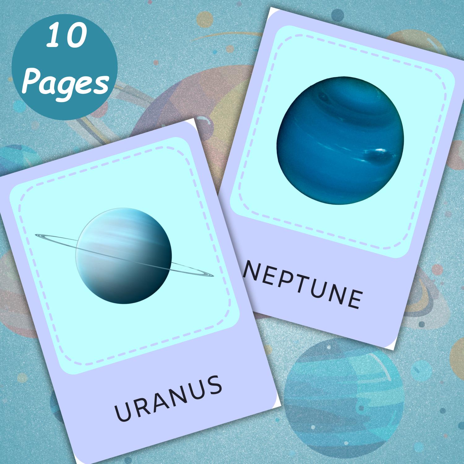 10 Solar System Flash Cards | Planets Learning for Kids | Preschool ...