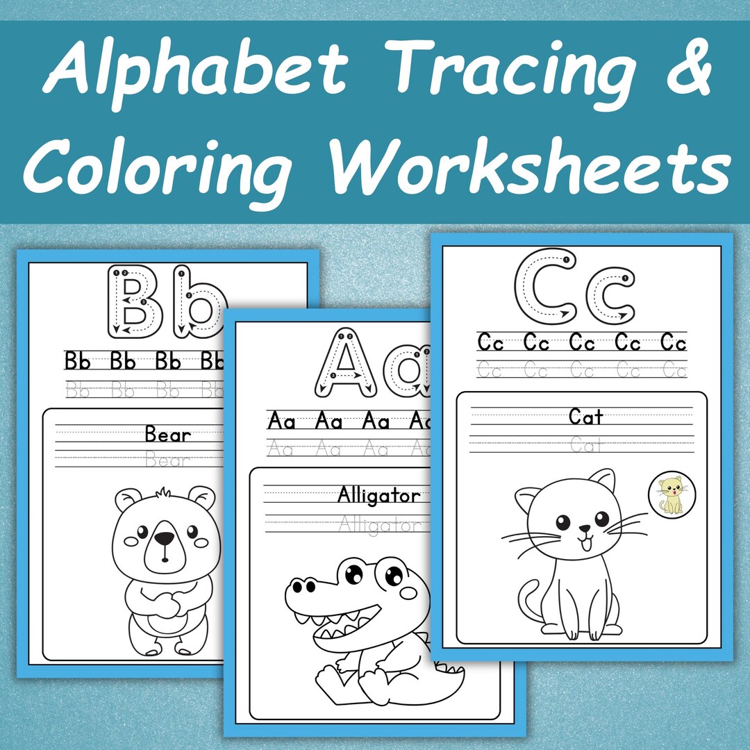 Alphabet Tracing & Coloring Worksheets | ABC Tracing Pages | Preschool ...