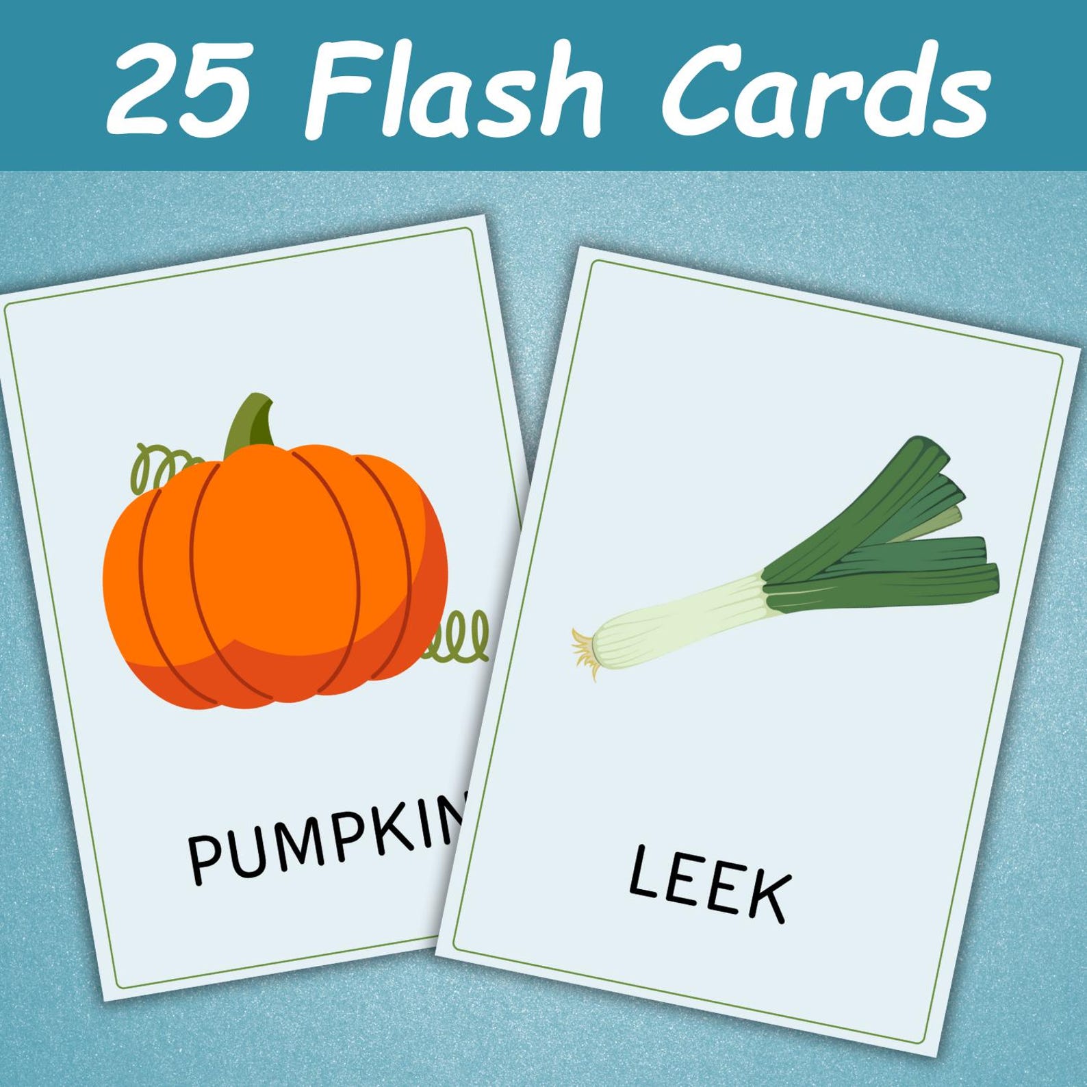 25 Vegetable Flashcards for Kids | Printable Vegetables Cards ...