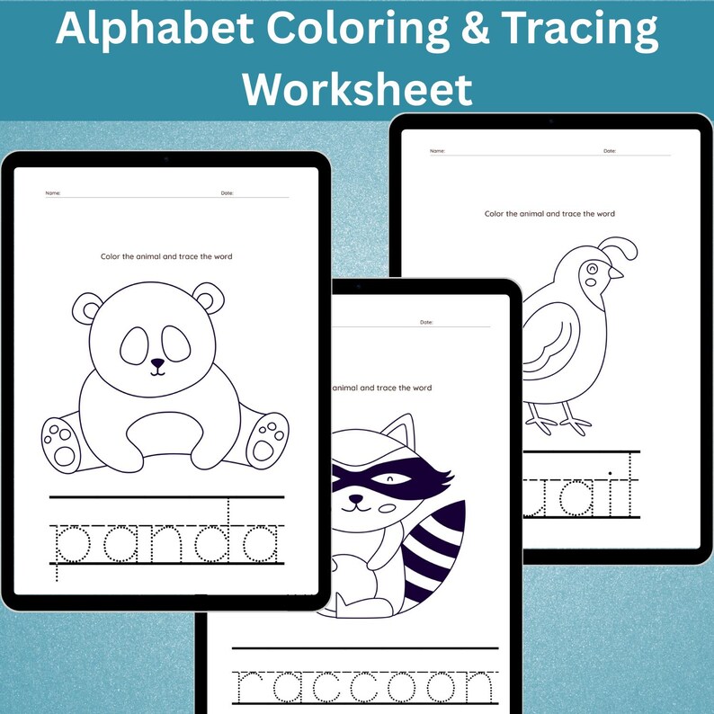 Alphabet Tracing Worksheets for Kids | Printable Tracing | Animal ...