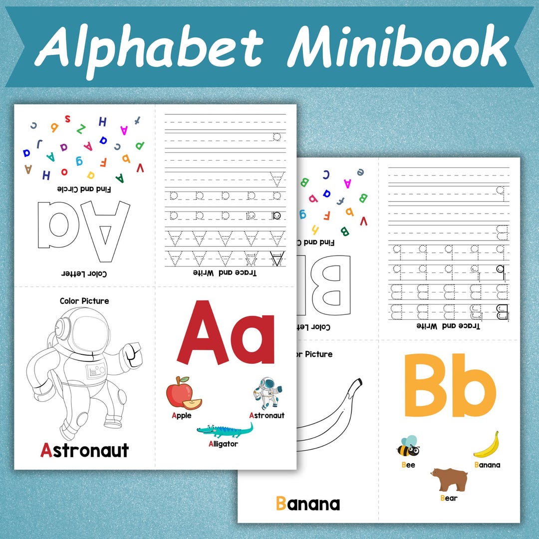 Preschool Alphabet Mini Books | Alphabet Tracing Worksheets | Letter ...