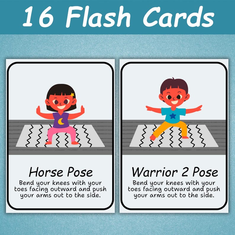 Yoga Flashcards for Kids | Yoga Poses Flash Cards | Toddler Movement ...