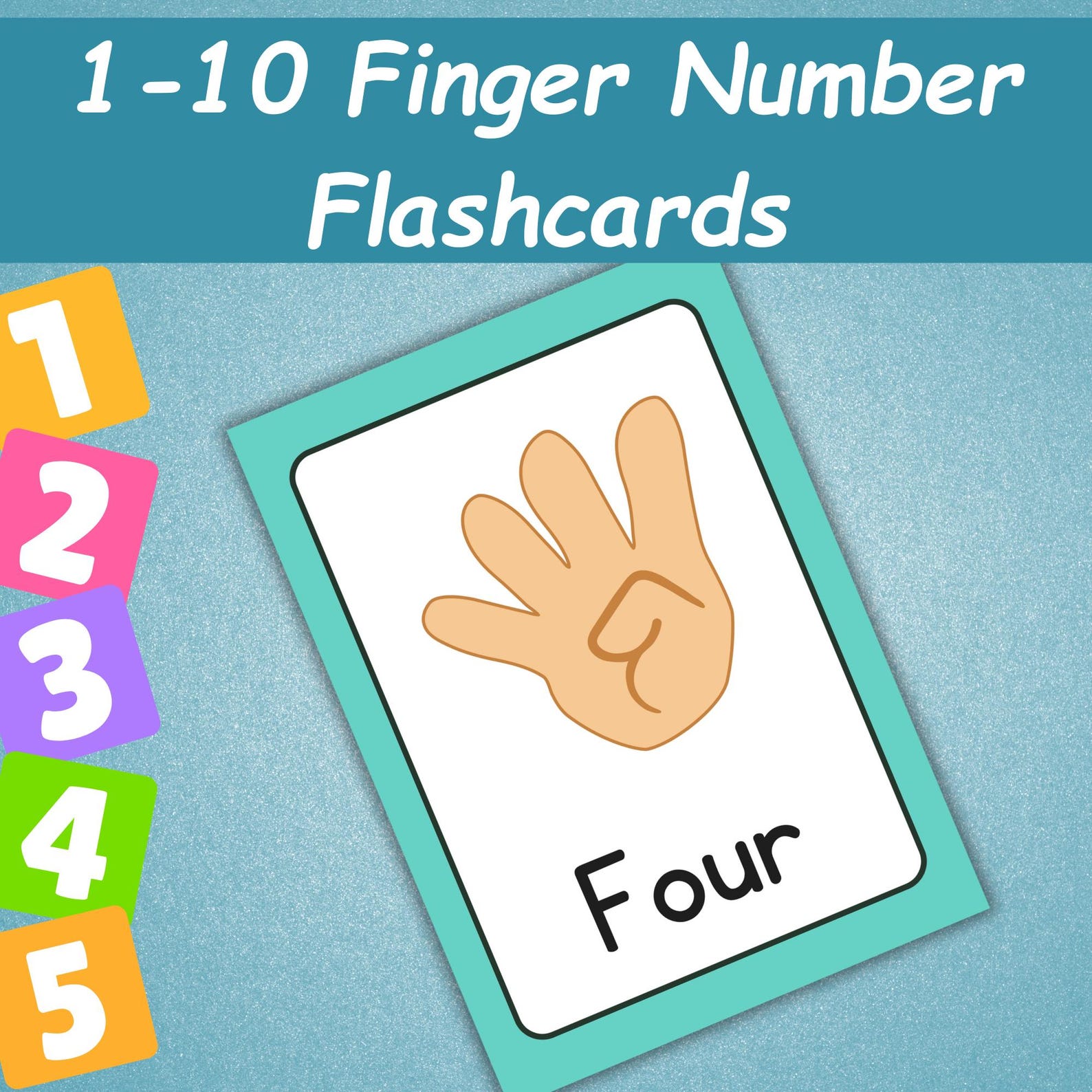 1-10 Finger Counting Flash Cards | Hand Counting Number Flashcards ...