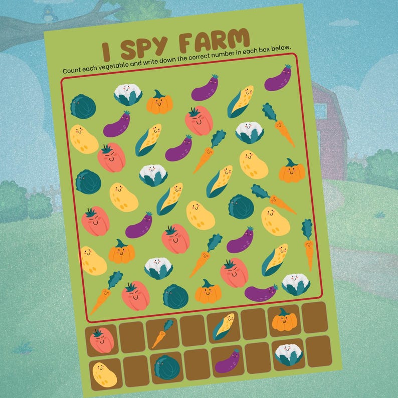 Farm I Spy Game for Toddler | Printable I Spy Farm Activity | Quiet ...