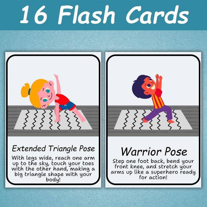 Yoga Flashcards for Kids | Yoga Poses Flash Cards | Toddler Movement ...
