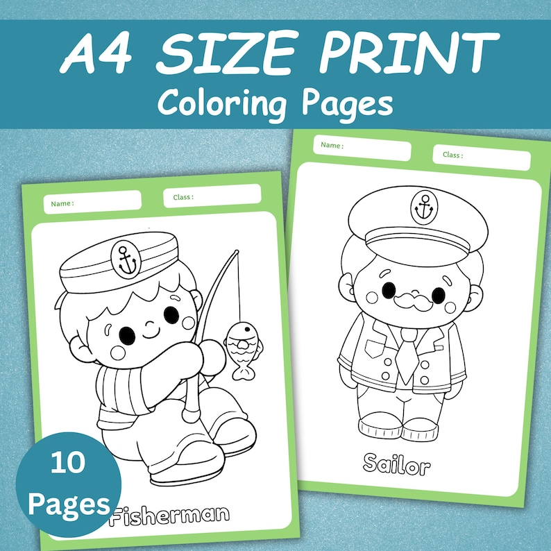 Community Helpers Coloring Pages - Occupations Coloring Book for Kids ...