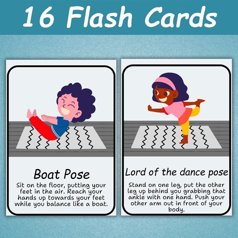 Yoga Flashcards for Kids | Yoga Poses Flash Cards | Toddler Movement ...