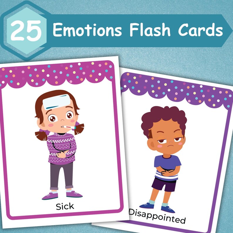 Emotion Flashcards | Feelings Flashcards for Kids | Toddler Emotions ...
