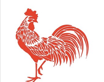 Rooster Vinyl Decal - Etsy