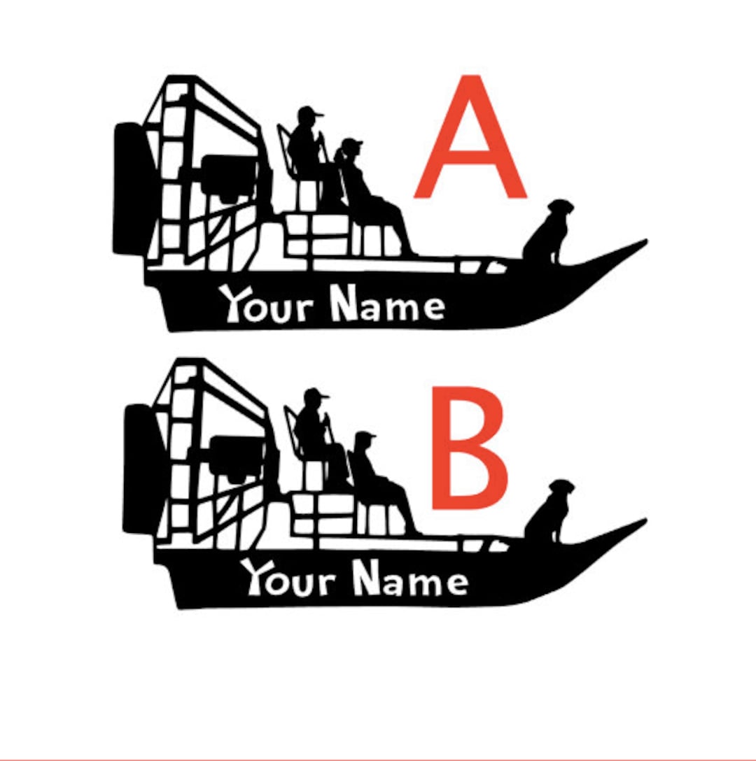 Personalized Airboat Vinyl Decal Sticker Men or Man and Woman - Etsy