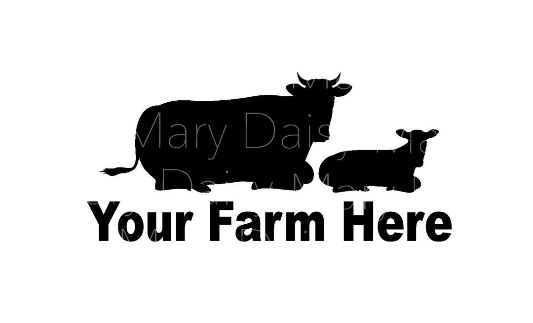 Personalized Cow and Calf Vinyl Decal - Etsy