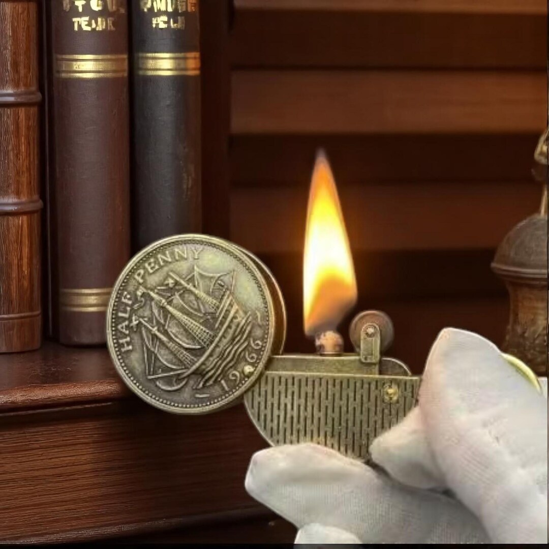 Vintage Coin Lighter – Retro Metal Windproof Kerosene Lighter - Etsy