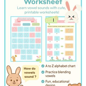 Phonics Worksheets Bundle | 65 Printable Pages | Short Vowels, Reading ...