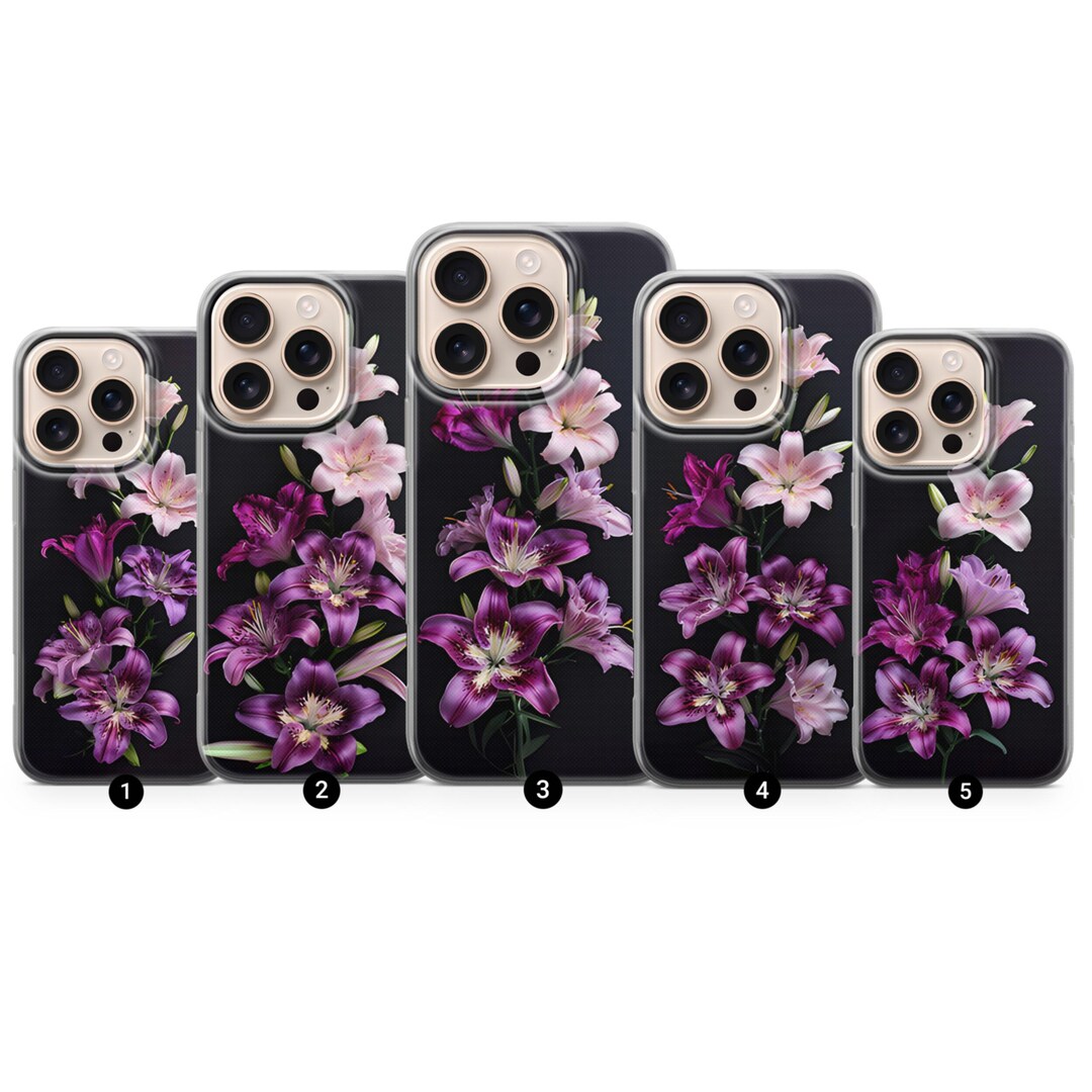 Capa Lily Scatter para iPhone 16 Pro, 15, 14, 13, 12, 11, Samsung 24FE ...