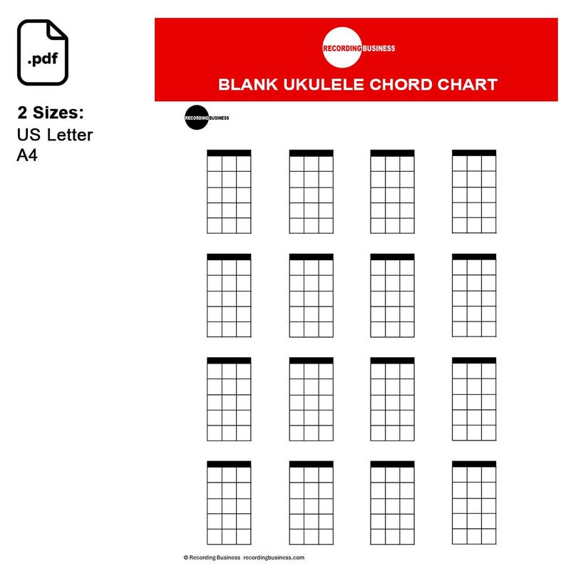 Blank Ukulele Chord Chart (US Letter & A4, Printable PDF) - Etsy