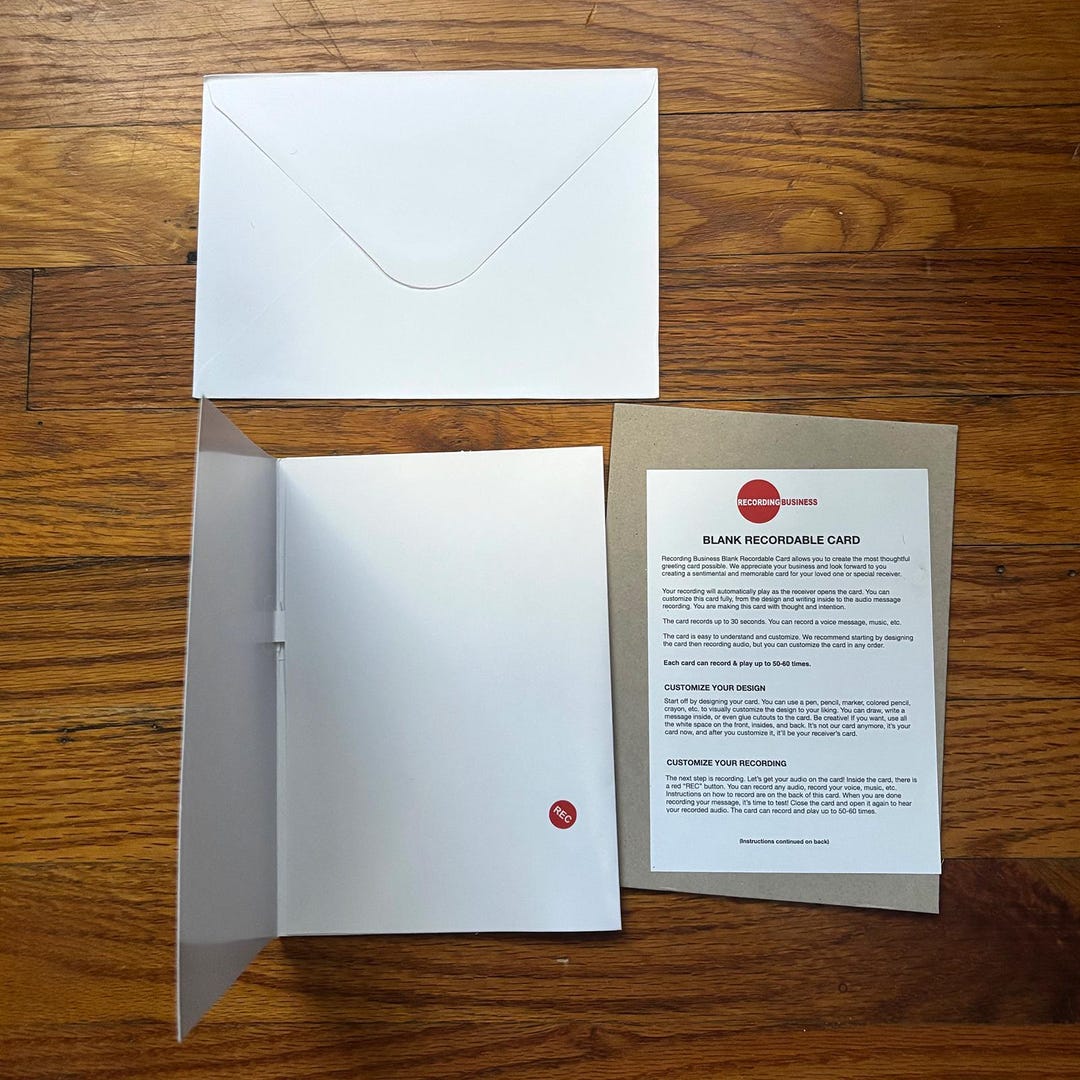 Blank Recordable Greeting Card (record Any 30-second Audio) Envelope ...
