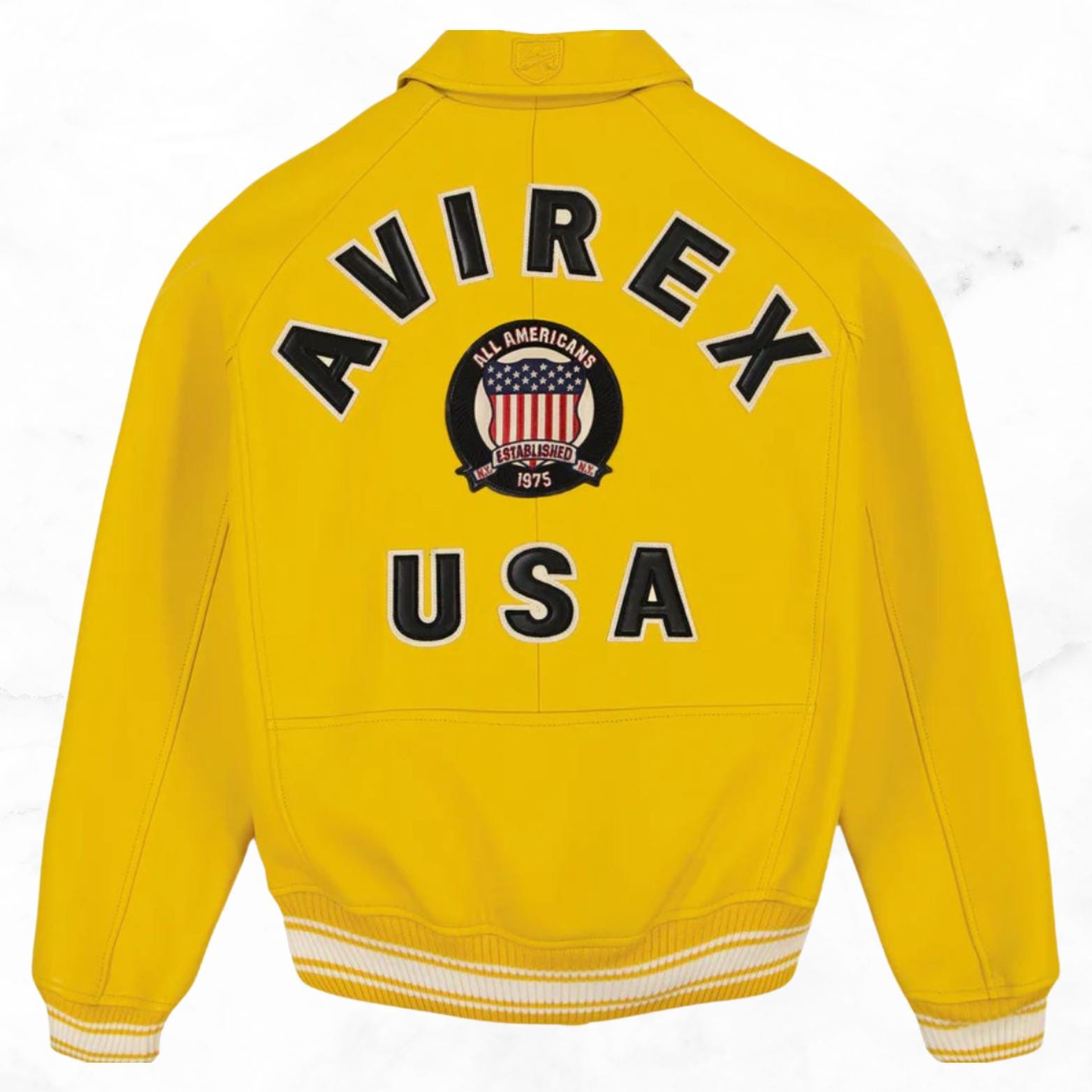Handmade Yellow Leather Bomber Jacket: Avirex-style Flight Jacket - Etsy