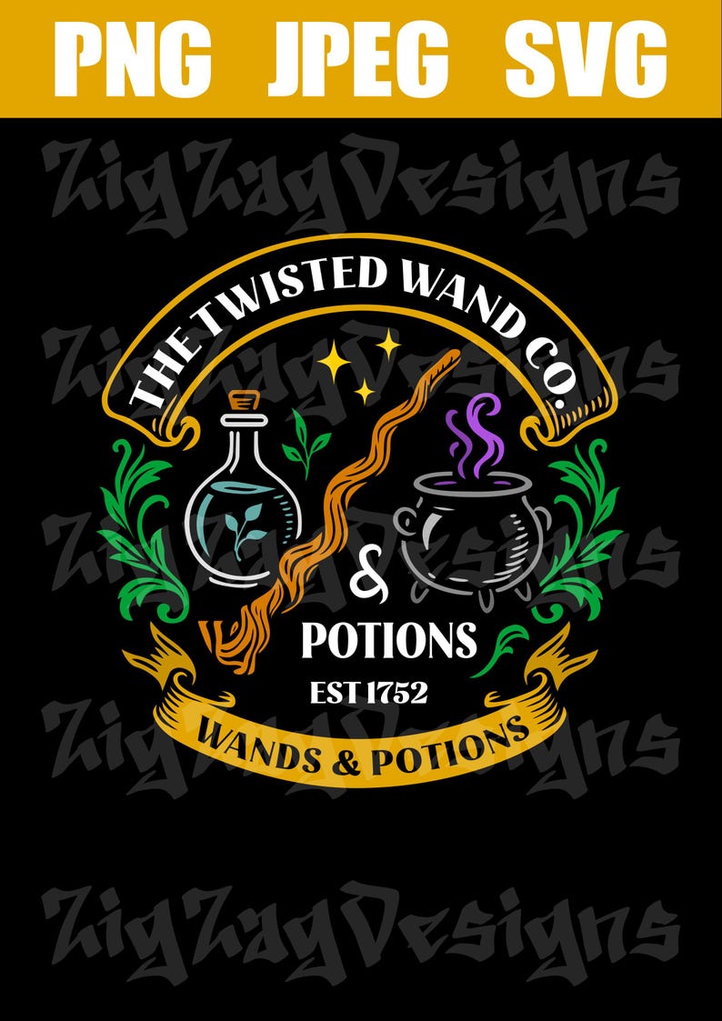Twisted Wand Co. Potions & Magic SVG – Vintage Wizard Apothecary Sign ...