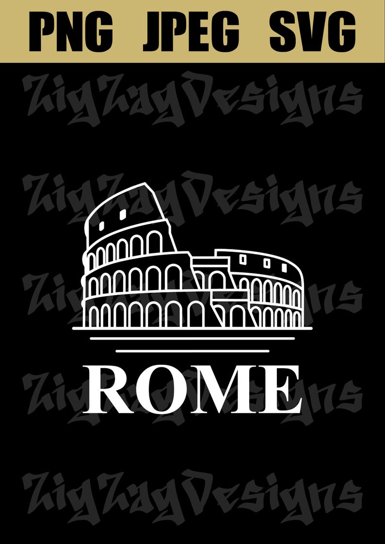 Rome, Colosseum Design, Svg, Png, Instant Digital Download, Diy ...