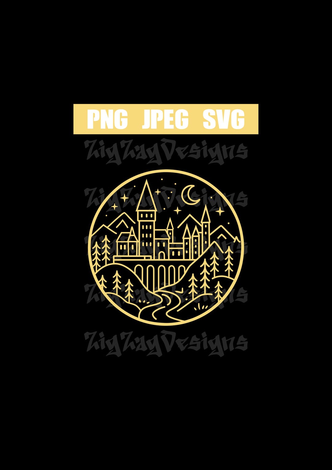 Magical Castle, SVG, PNG, JPEG. Instant Digital Design - Etsy