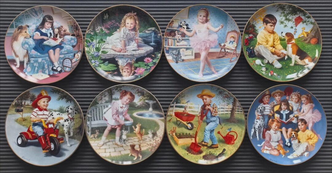 Full Set - Children of the Week Plates From the Danbury Mint Elaine ...