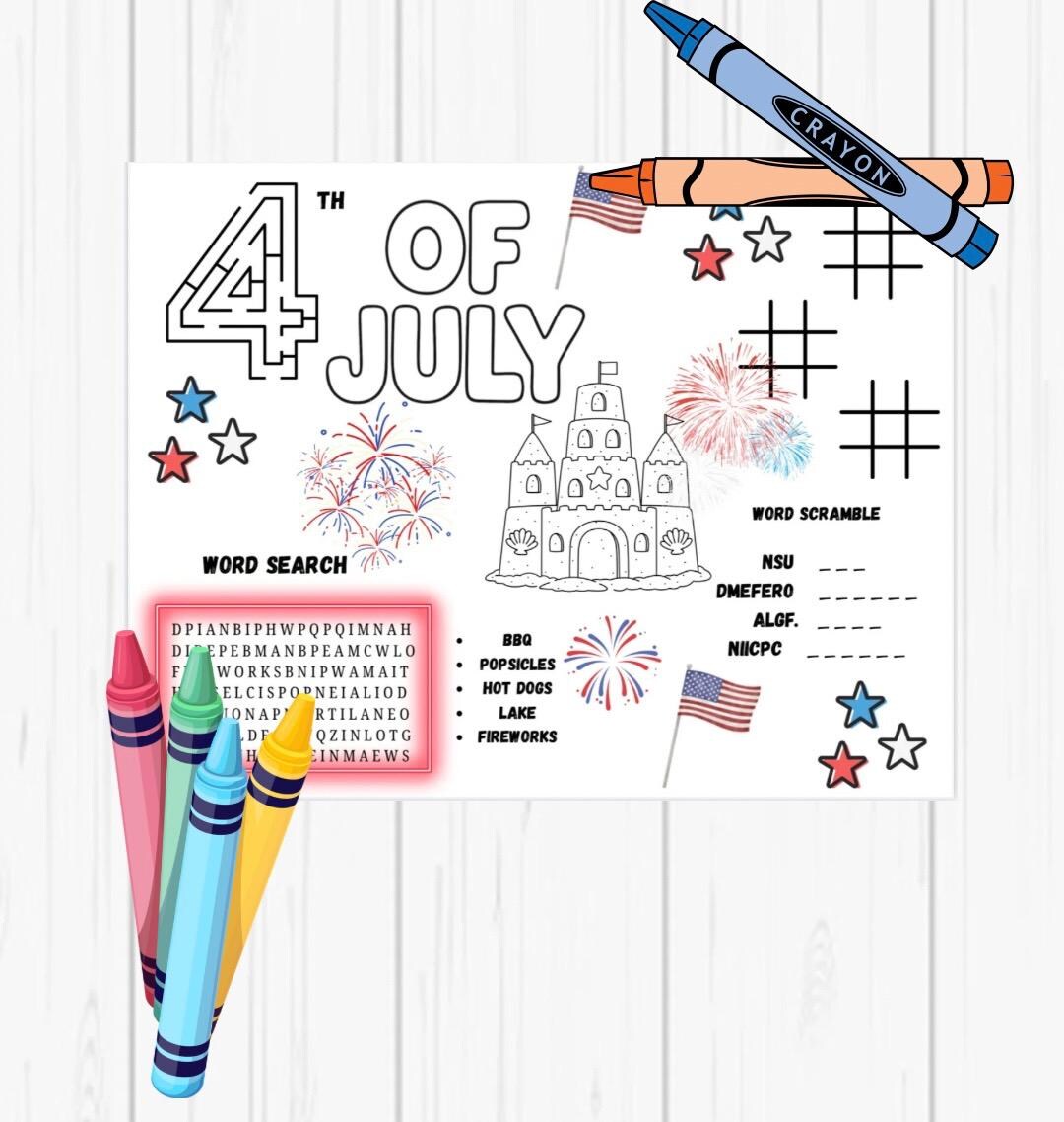 4th of July Activity, Summer Coloring Page, July Activity, Summer ...