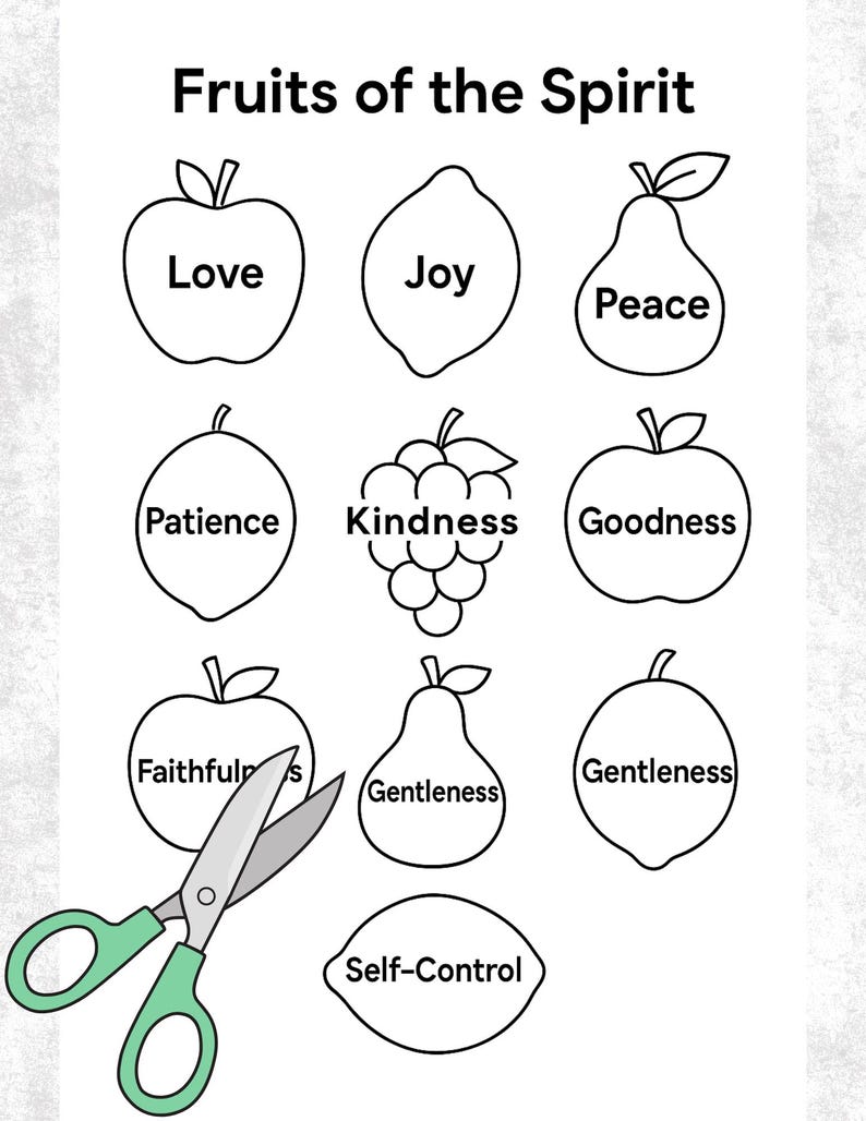 Fruit of the Spirit Coloring Page – Sunday School Printable Activity ...