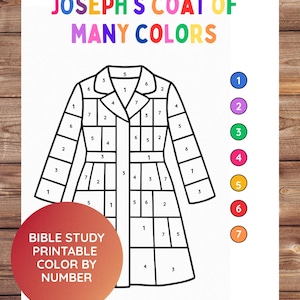 Joseph's Coat of Many Colors Color by Number: Bible Coloring Page (PDF ...