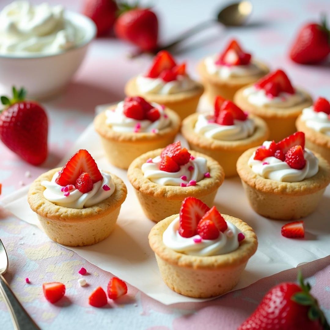Strawberry Shortcake Cookie Cups Recipe (PDF Download) - Etsy