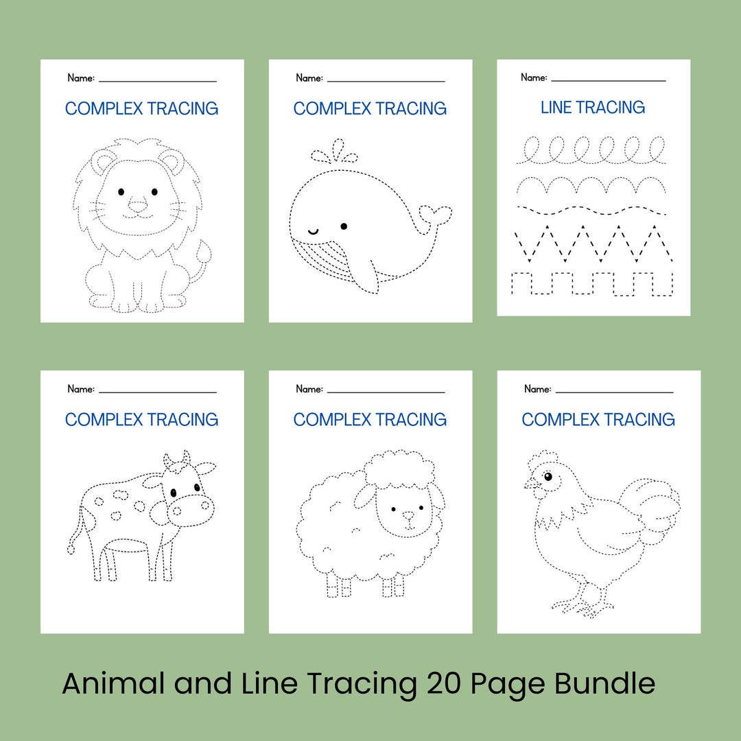 20 Printable Tracing Bundle for Kids. Lines Tracing, Preschool ...