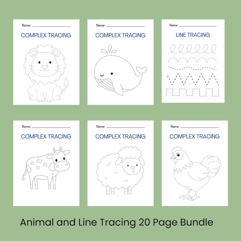 20 Printable Tracing Bundle for Kids. Lines Tracing, Preschool ...