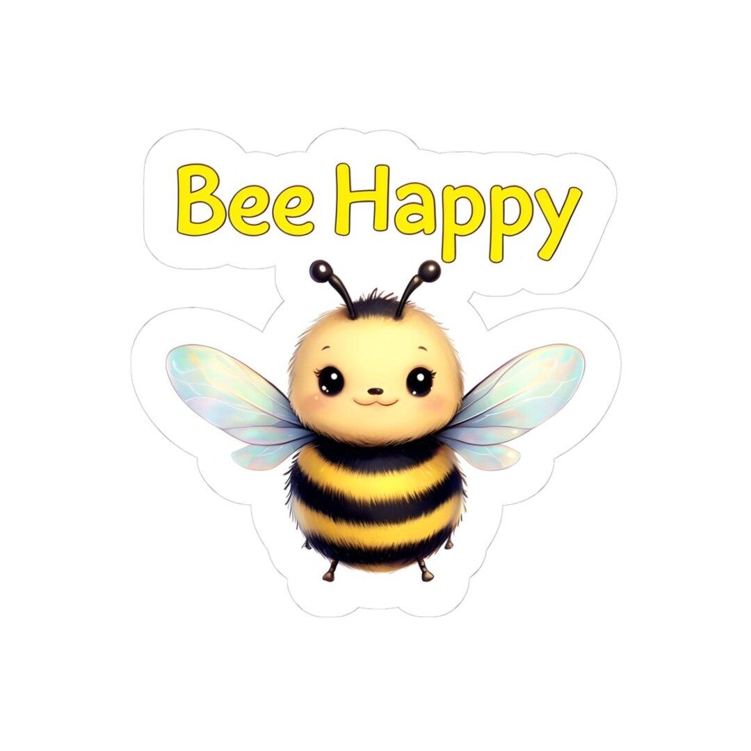 Cute Bee Happy Kiss-cut Stickers, Cheerful Bee Decals for Laptops ...